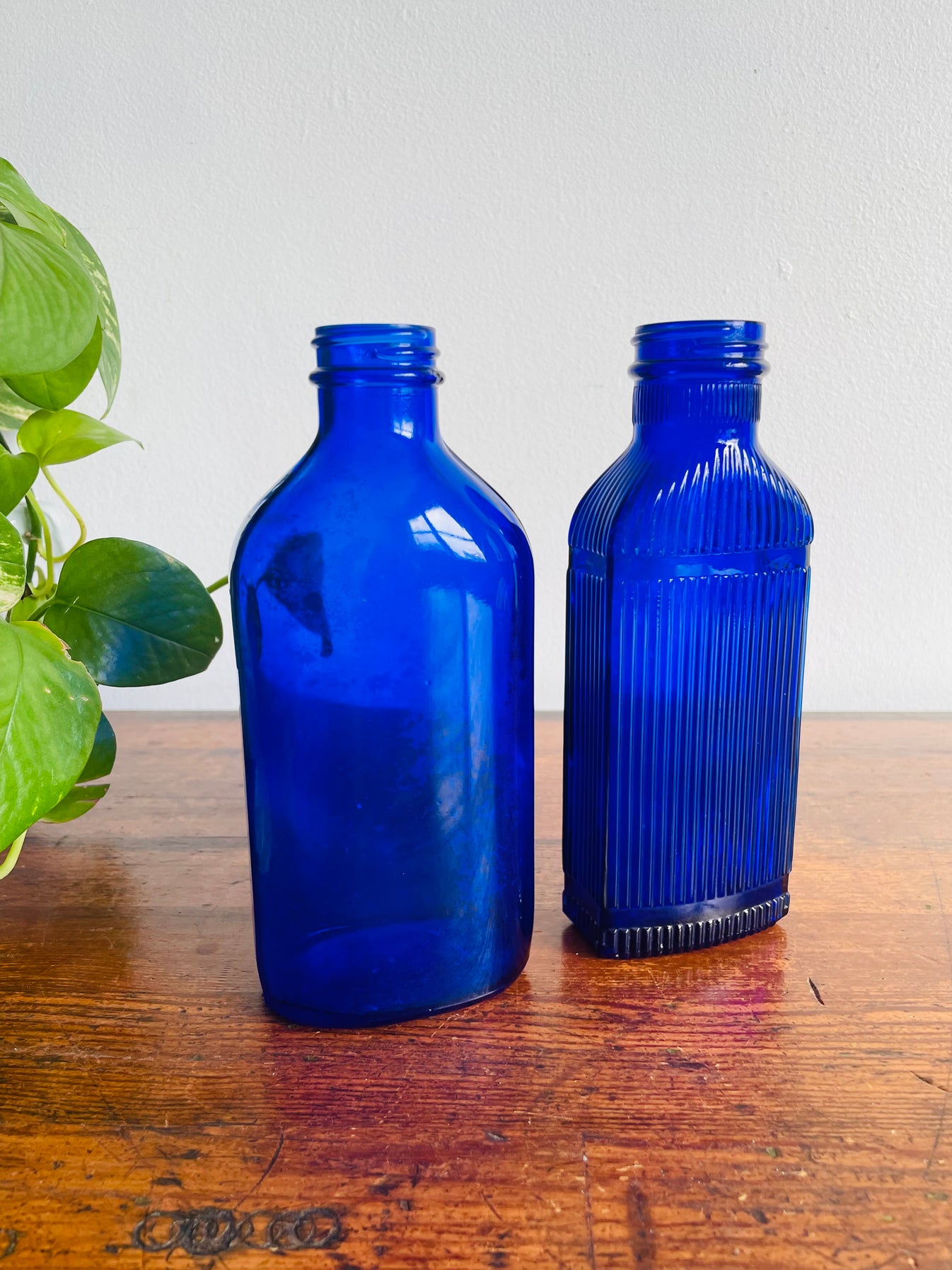 Cobalt Blue Glass Bottle Vases - Genuine Phillips Made in Canada - Set ...