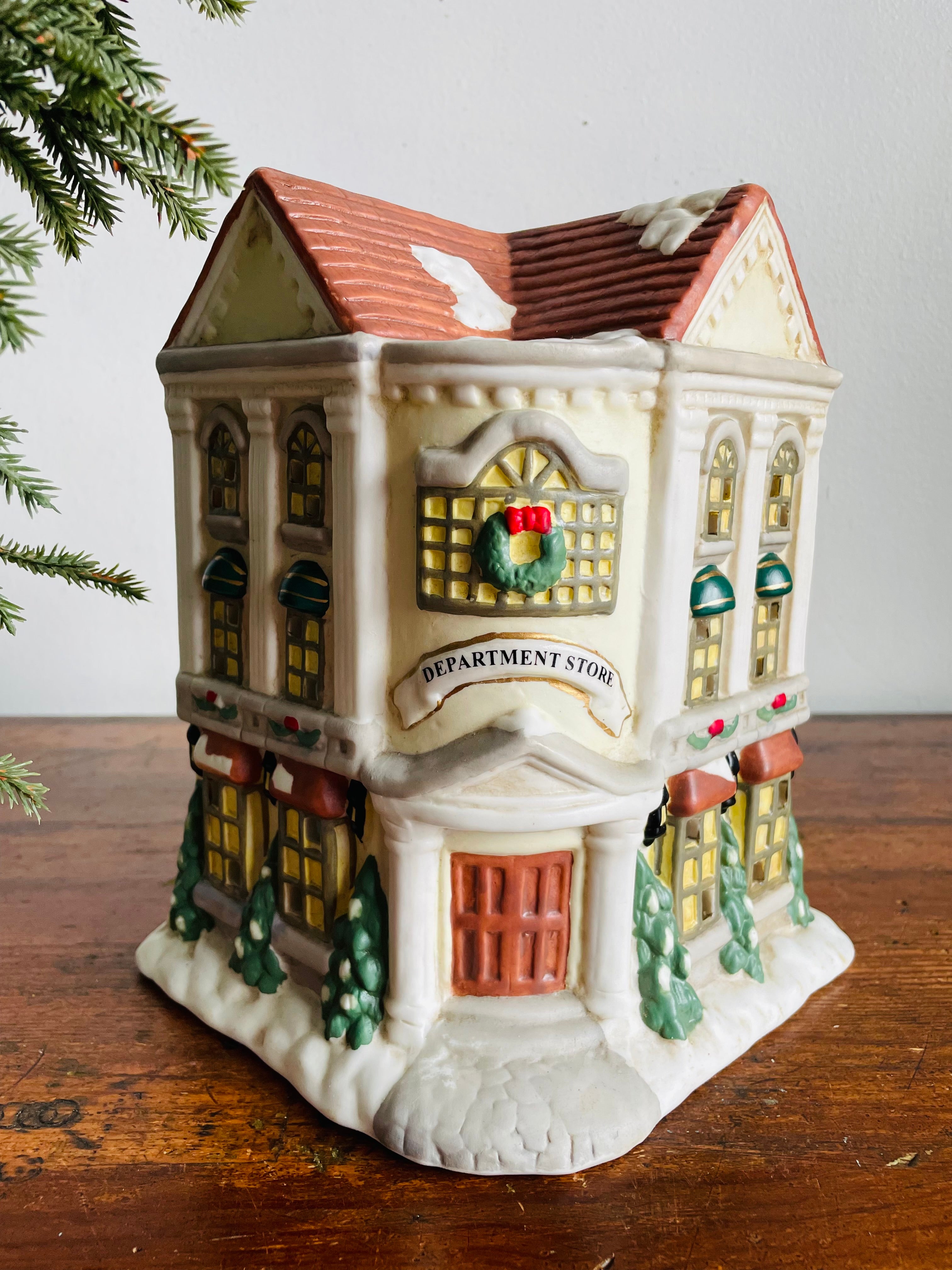 Vintage 1990s Porcelain Lighted Christmas Village Building - Departmen ...